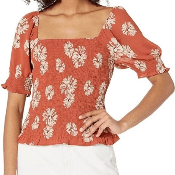 Madewell | Tops | Madewell Georgette Lucie Top Sz S Womans Puffsleeve ...